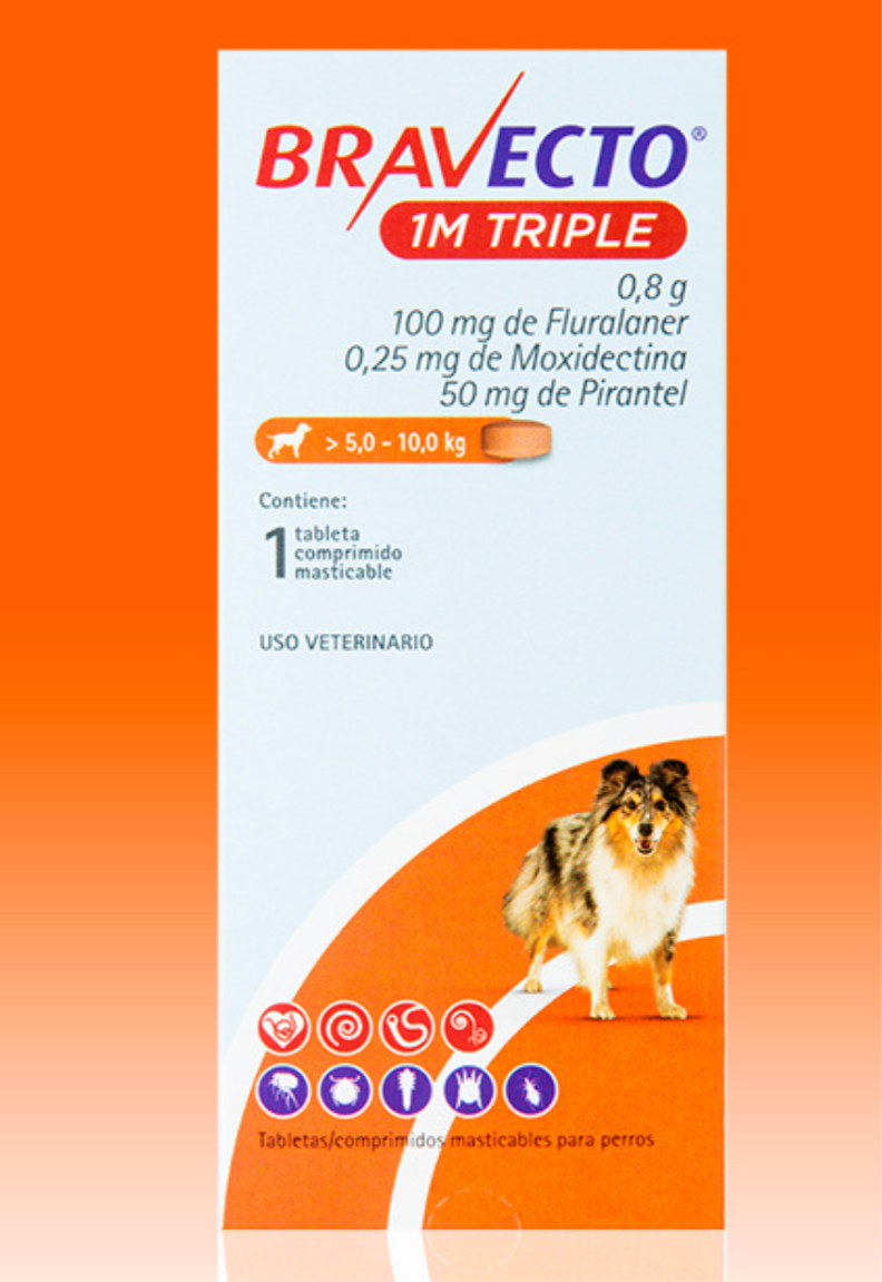 Bravecto 1M Triple 100mg 1 Tab M – Mascomida | Tienda Para Mascotas ...